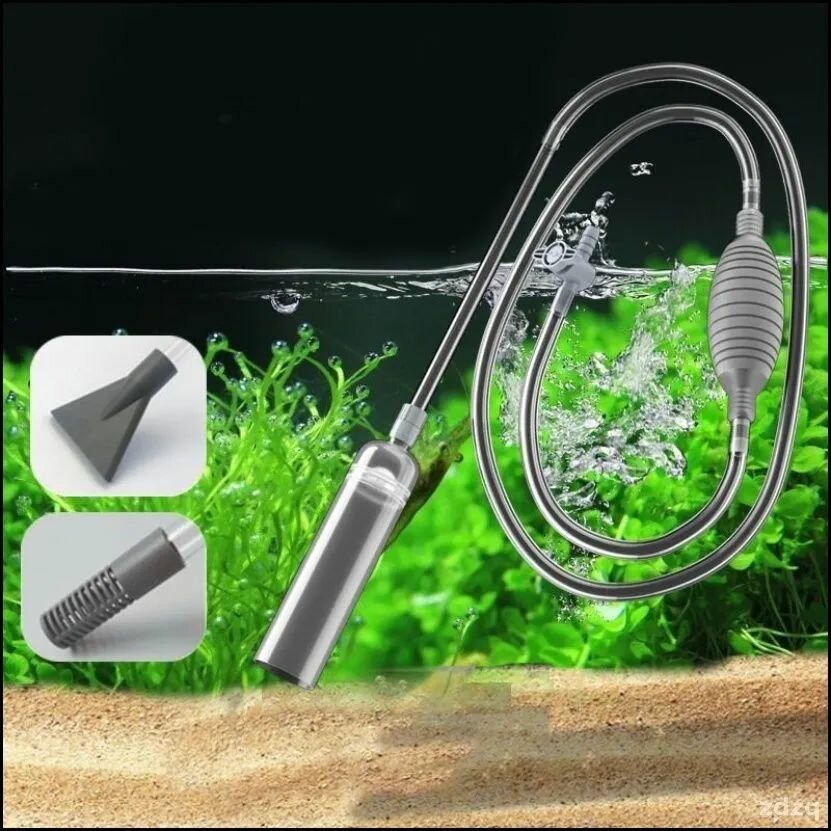 Эксклюзивный очиститель грунта для аквариума с грушей, регулятором потока и сеткой для дна