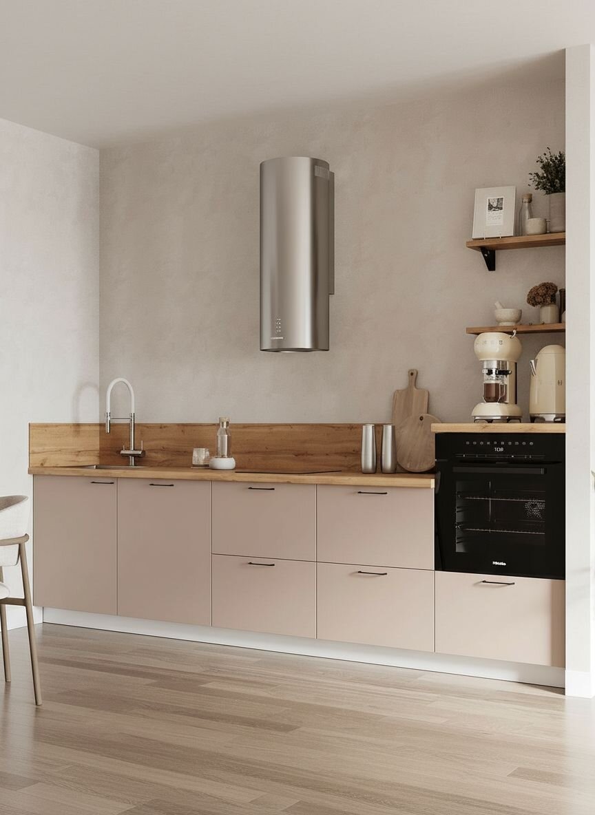 ARNIKA Кухонный гарнитур со столешницей "Дакия" 3м х 2,4м, цвет крем, фасад Эмаль