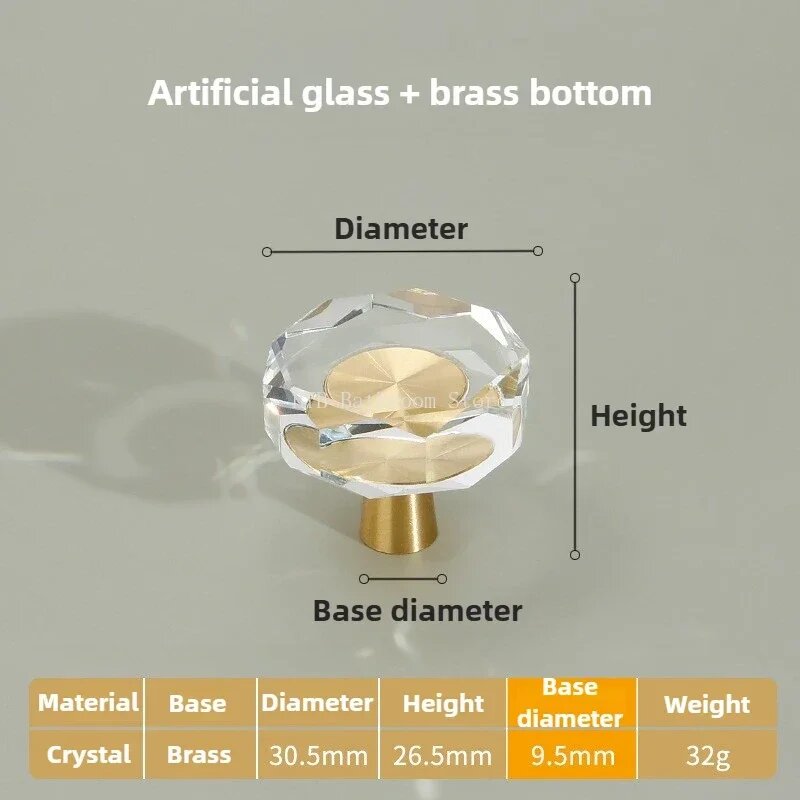 Ручки для шкафов Crystal, Sunflower, 30.5x26.5x9.5mm, 32g