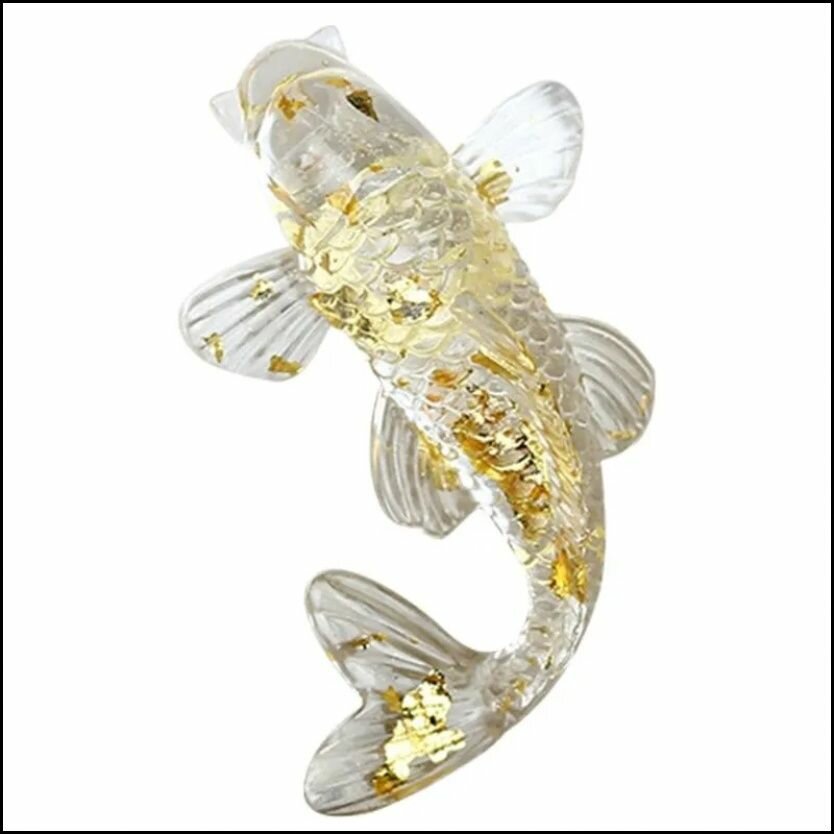 Хрустальная фигурка рыбки из белого стекла, 1 штука