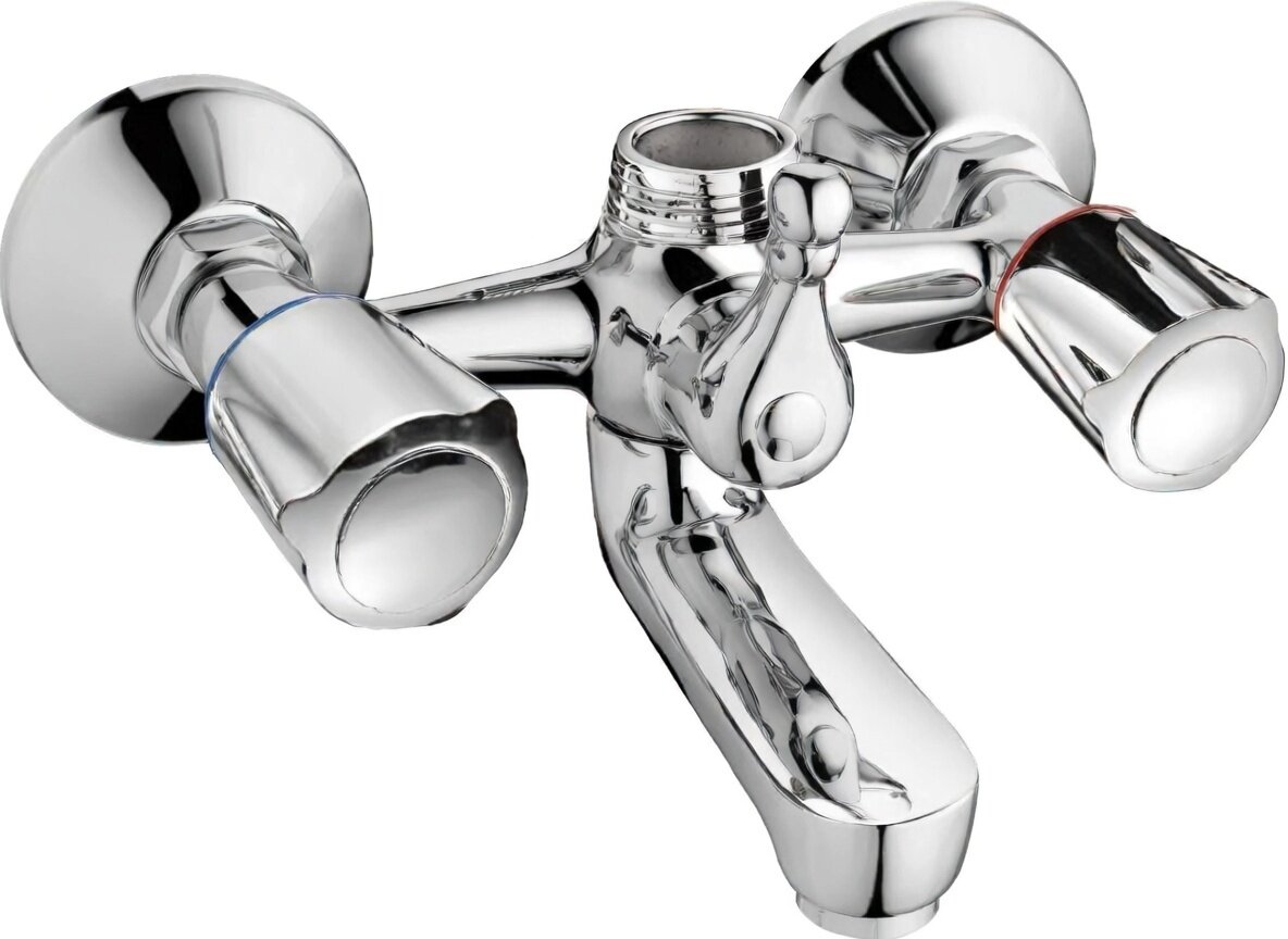 Смеситель для ванны с душем короткий излив RUSH Pioneer PI7950-44, хром, поворотный, латунь.