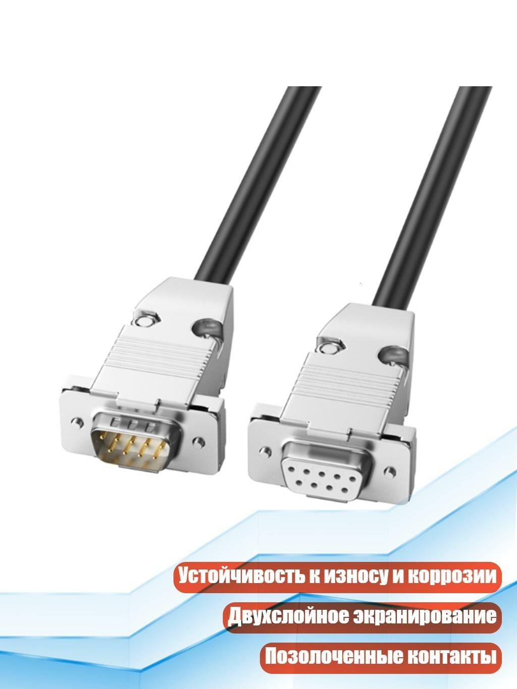 Кабель-удлинитель DB9, 3m - от мужчины к женщине