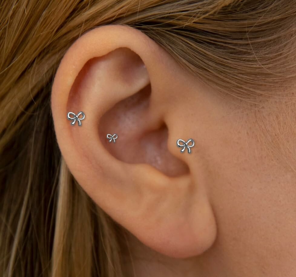 Миниатюрные серьги-гвоздики 20G/18G/16G, изящные плоские серьги-гвоздики без резьбы, украшения для пирсинга хряща и козелка уха, серьги для ушной раковины, серьги для носа, серьги для хеликса.