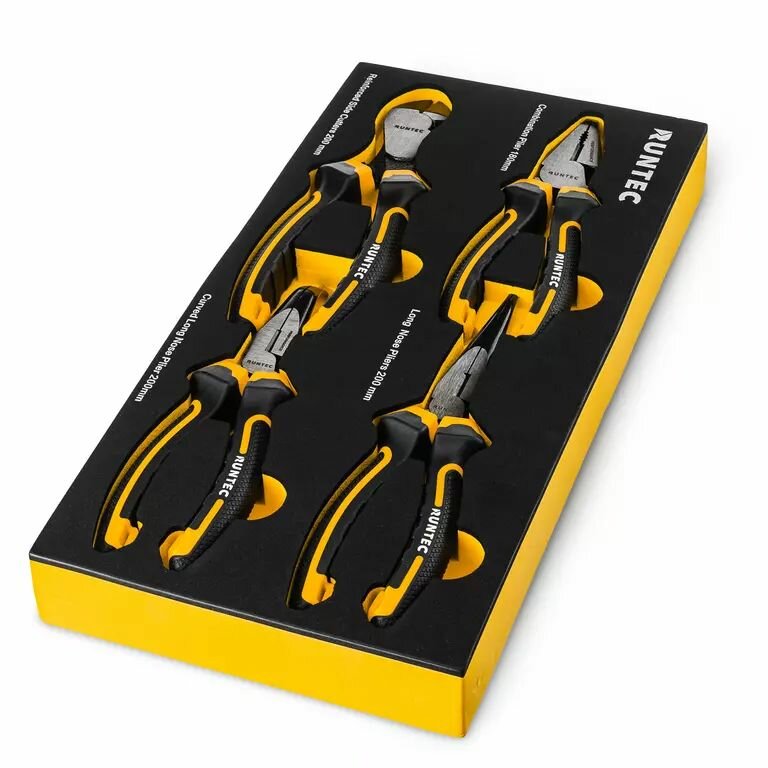 Набор шарнирно-губцевого инструмента в ложементе EVA, 4 предмета RUNTEC RT-PLR1E4