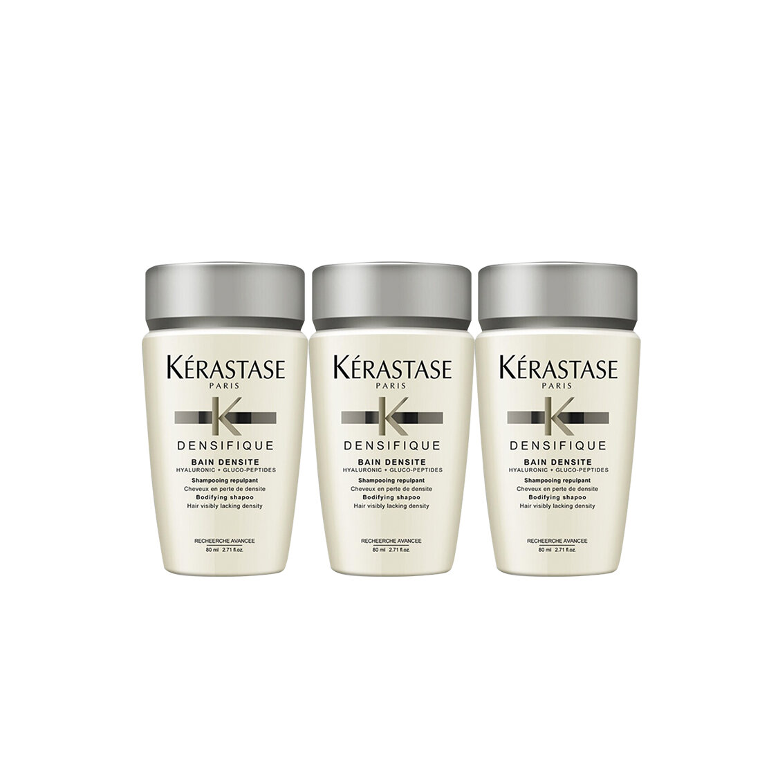 Восстанавливающий шампунь унисекс KERASTASE Platinum для глубокого очищения с аминокислотами, 80ml*3