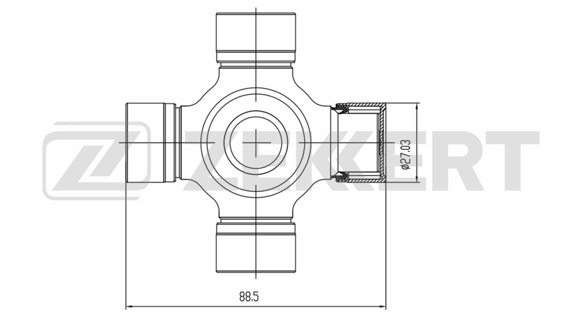 Крестовина карданного вала 27 00x88 00 / MB Sprinter 3-t (B903 B906) 95- Sprinter 4/5-t (B906) 06-