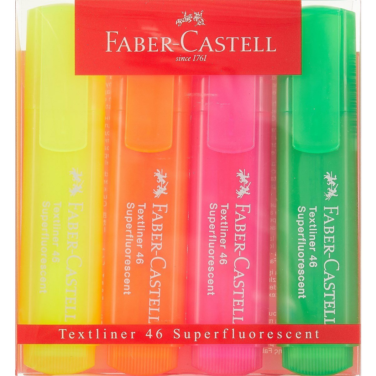 Текстовыделители Faber-Castell, 46 Superfluorescent, 4 цвета