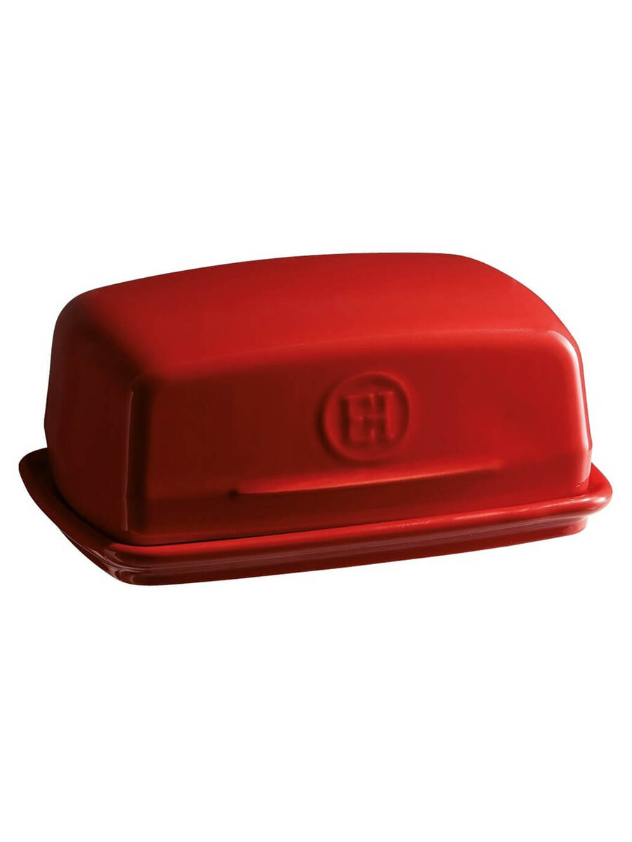 Масленка Emile Henry, красная, керамическая, 16.5x11.5x7.5 см