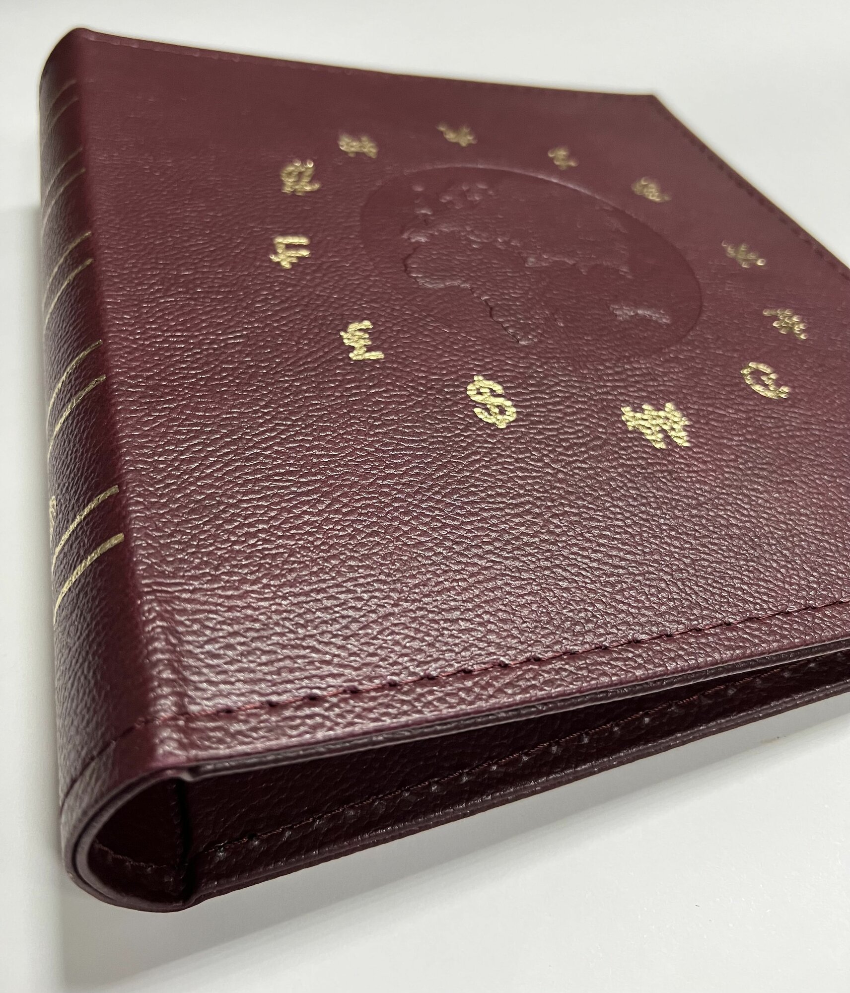 Альбом "элит-плюс" для монет и банкнот. Без шубера. Формат "Optima". (Бордо)