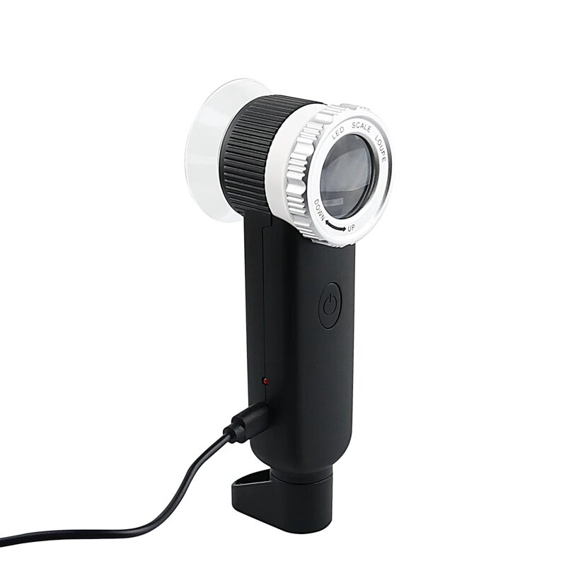 30-кратная светодиодная увеличительная стеклянная лупа со светодиодной УФ-подсветкой, регулируемая фокусная многофункциональная ручная лупа для ювелирных изделий со шкалой