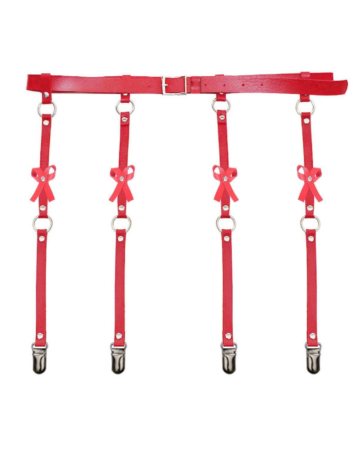 Готический корсет-подвязка для женщин, красный