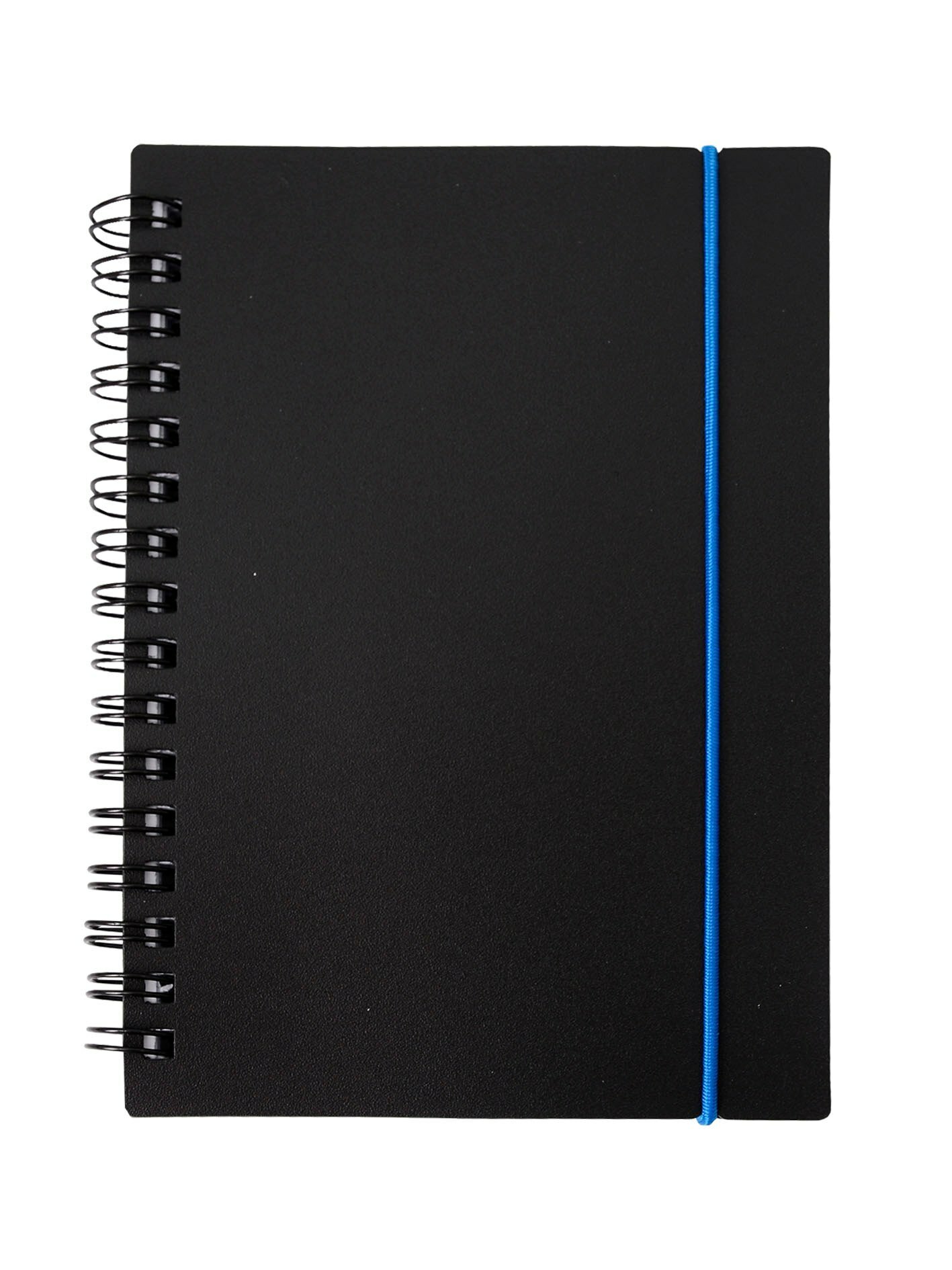 Записная книжка А6 80л кл. "Favorite Black. No 3" спираль, пласт. обл, резинка