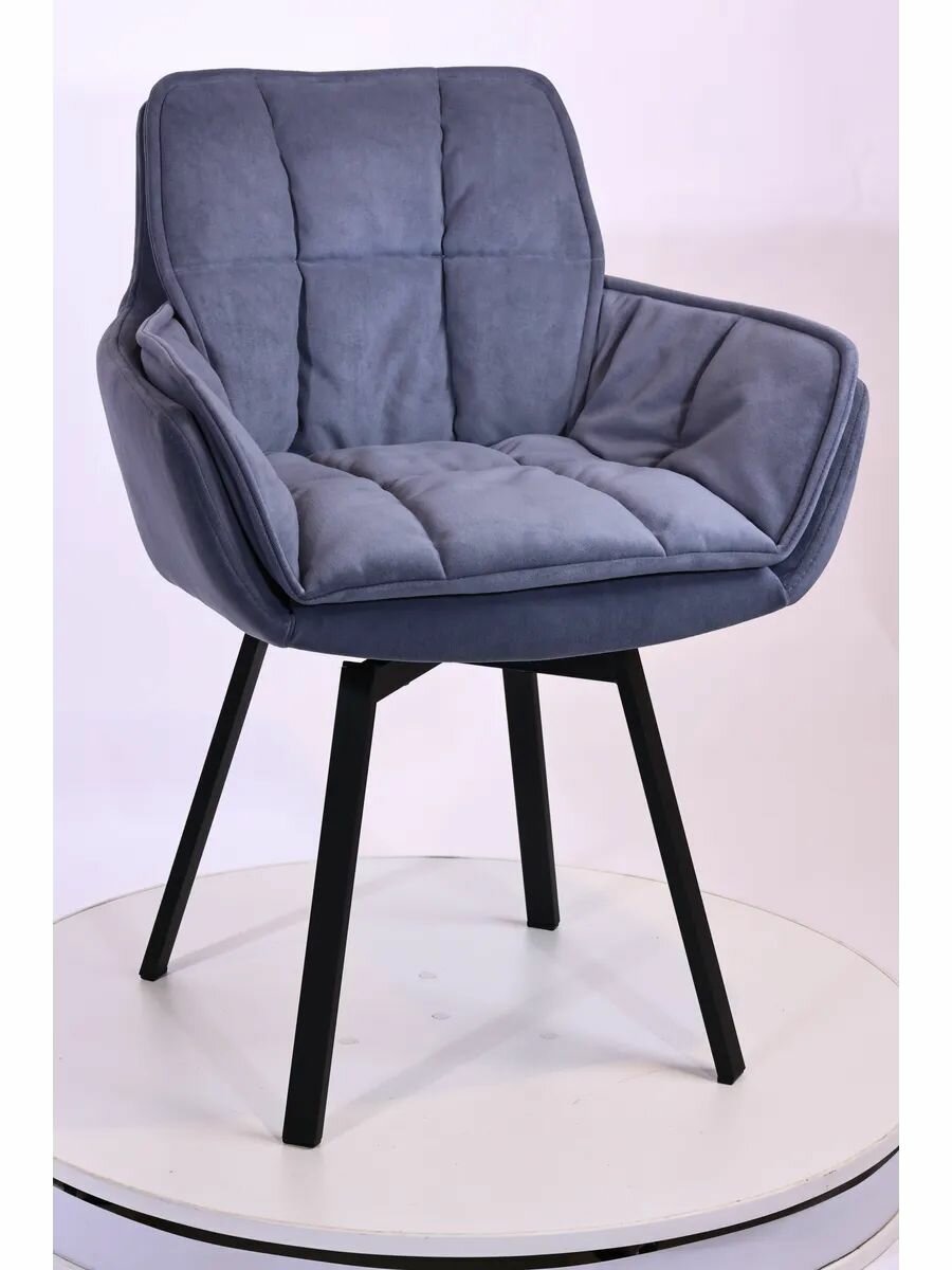 Стул кресло ENIGMA со спинкой и поворотным механизмом, черные ножки, сливовый