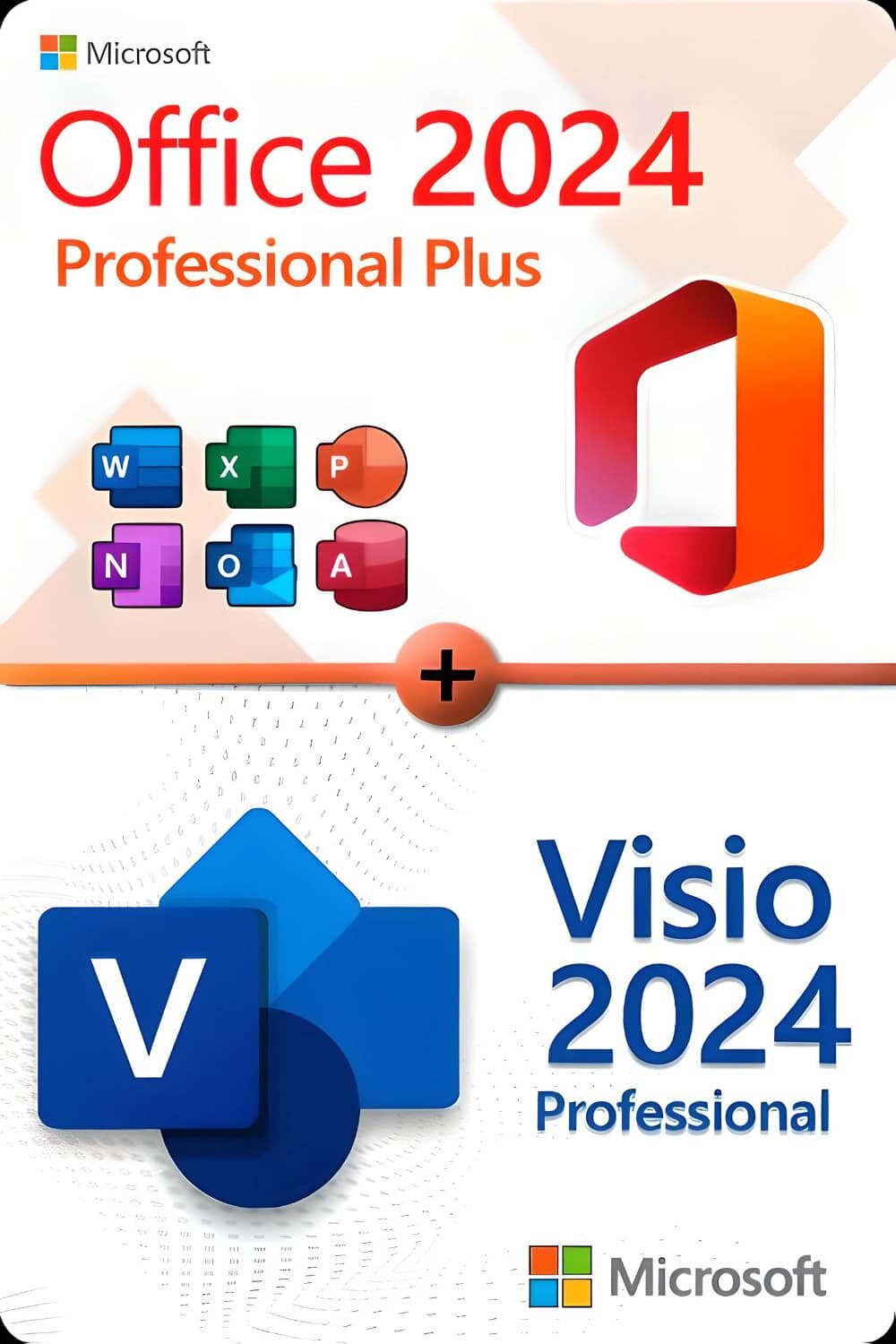 Microsoft Office 2024 Pro Plus LTSC + Visio 2024 Pro LTSC, комплект ключей активации на 1 ПК, бессрочный