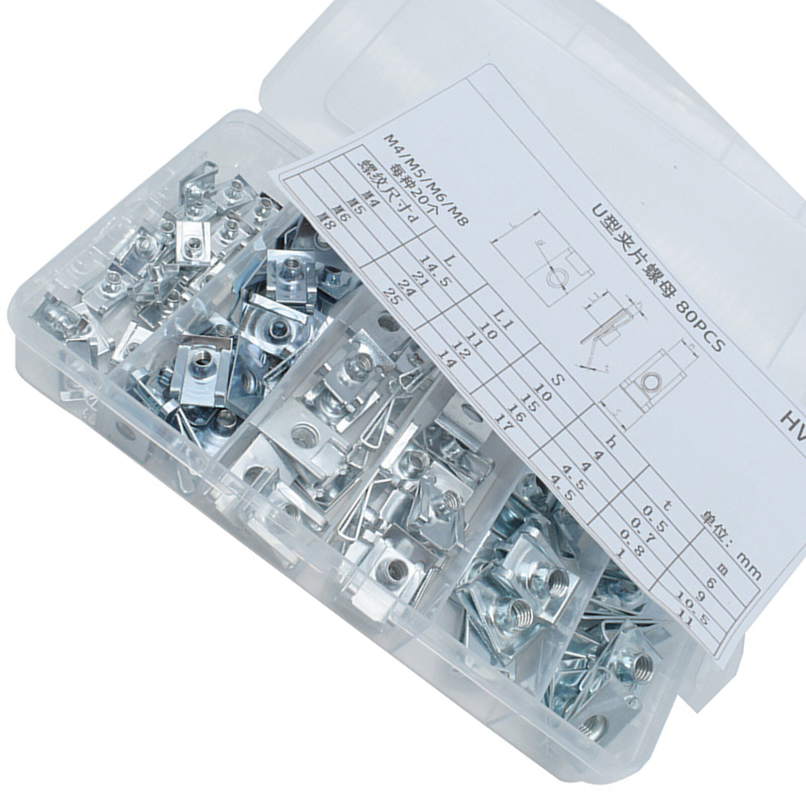 Металлические пружинные зажимные гайки разных размеров для автомобильного применения