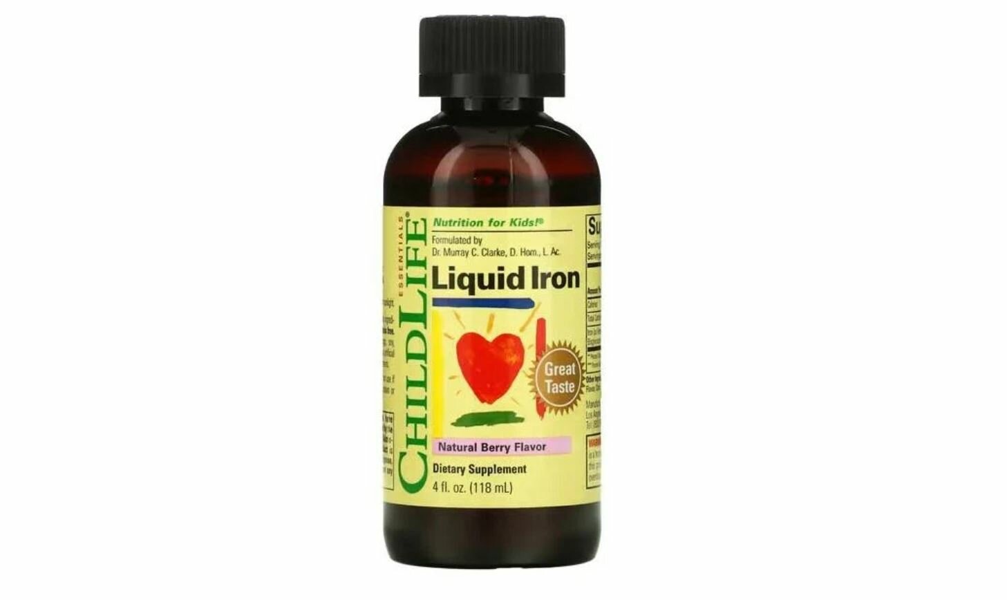 ChildLife, Liquid Iron, с натуральным ягодным вкусом, 118 мл (4 жидк. унции)