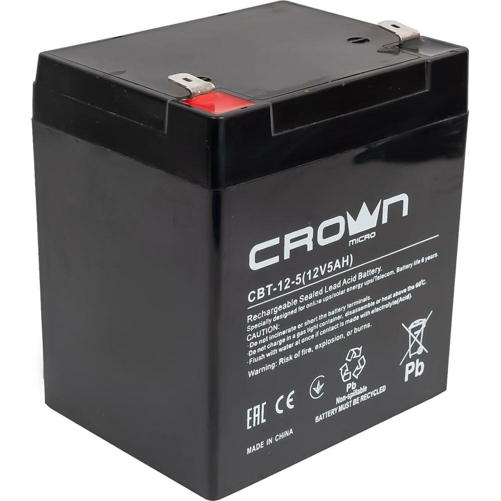 Аккумулятор СВТ-12-5 (5.0 Ач; 12 В) CROWN CM000001652