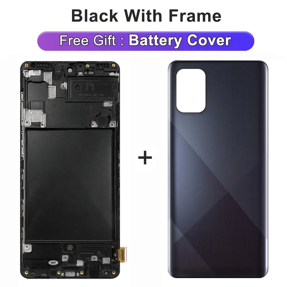 A71 для Samsung AMOLED A71 A715F A715 A715W A715X ЖК-дисплей с цифровым преобразователем сенсорного экрана в сборе, замена