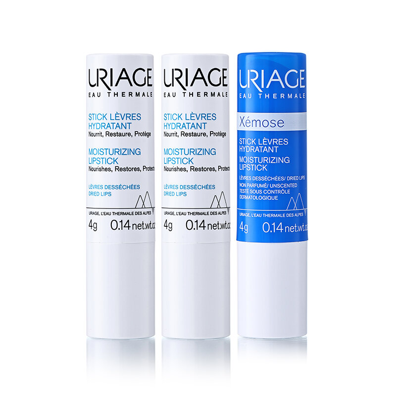 Бальзам для губ Uriage Shiro Tube Маленький Синий Тюбик, мягкая увлажняющая помада для губ, успокаивающая гидратирующая, унисекс