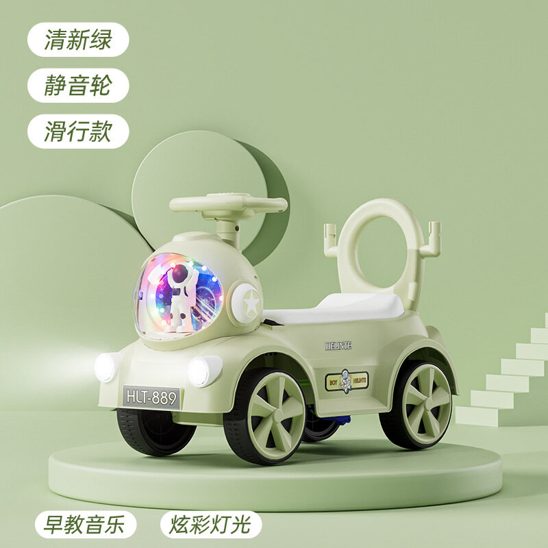 Детский электромобиль для детей 1-6 лет, четырехколесный электросамокат в стиле космонавта, детская игрушка-каталка с поворотным механизмом, тележка.