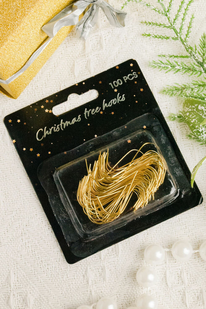 Крючки для елочных игрушек классика, металл, золотые, 3.6 см, набор 100 шт, Koopman International AAE971130