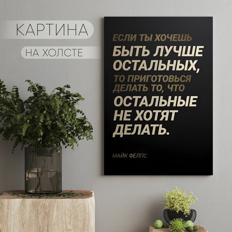 Картина на холсте с надписями Мотивация (26) 40х60 см