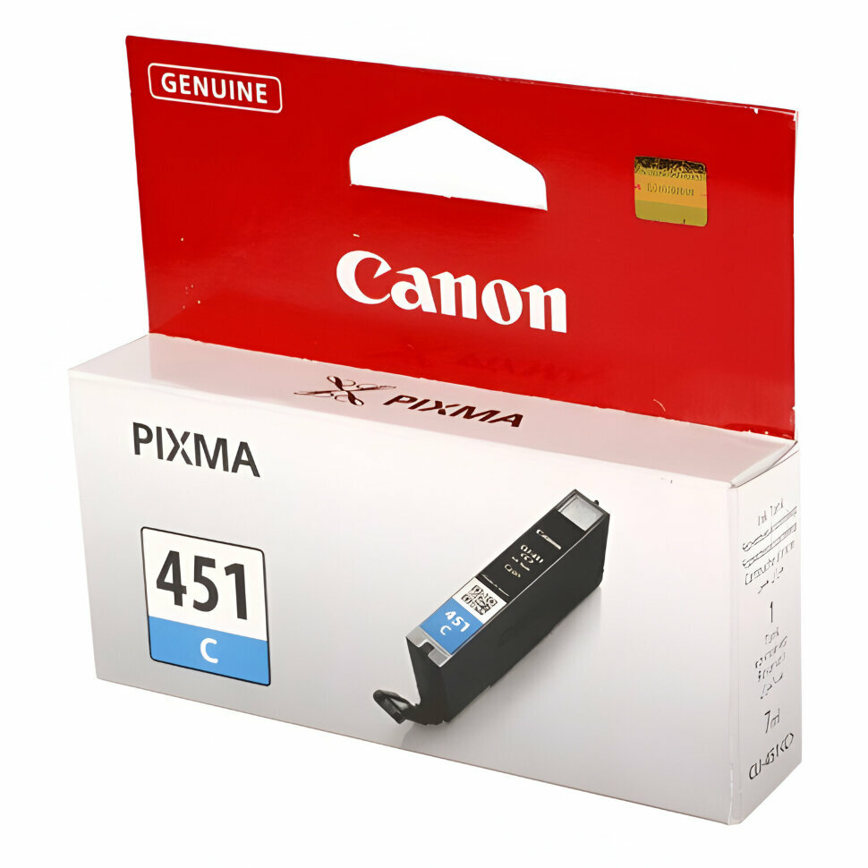 Картридж струйный CANON (CLI-451C) Pixma iP7240 и другие, голубой, оригинальный, 6524B001, 361133