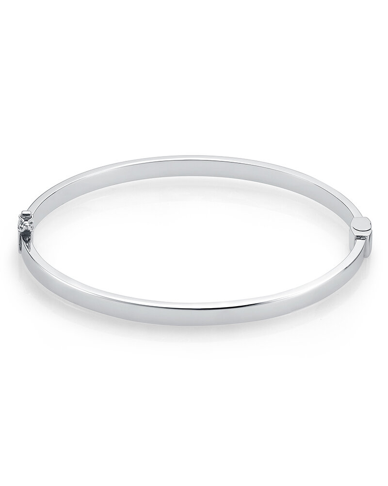 Жесткий браслет, серебро, 925 проба, родирование