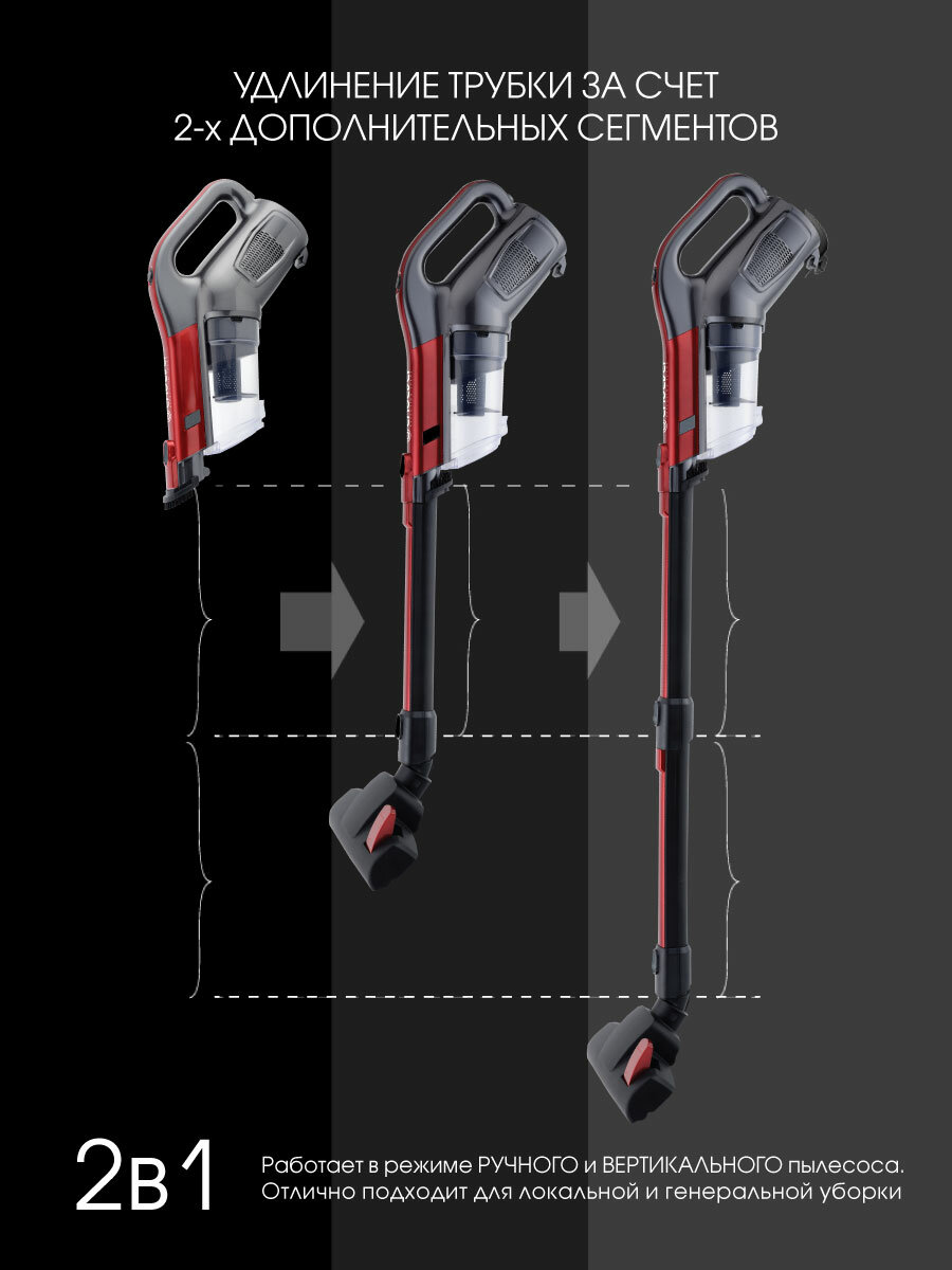 Пылесос вертикальный для дома Endever VC-288 2в1 / 600 Вт / пылесборник 0,5л