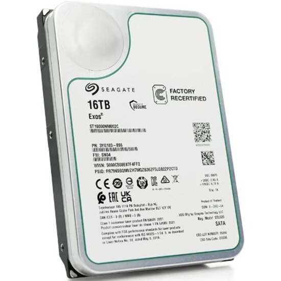 Жесткий диск Seagate 3.5" 16.0Tb SATA 6Gb/s 7200rpm 512MB Exos X16 enterprise ST16000NM002C
