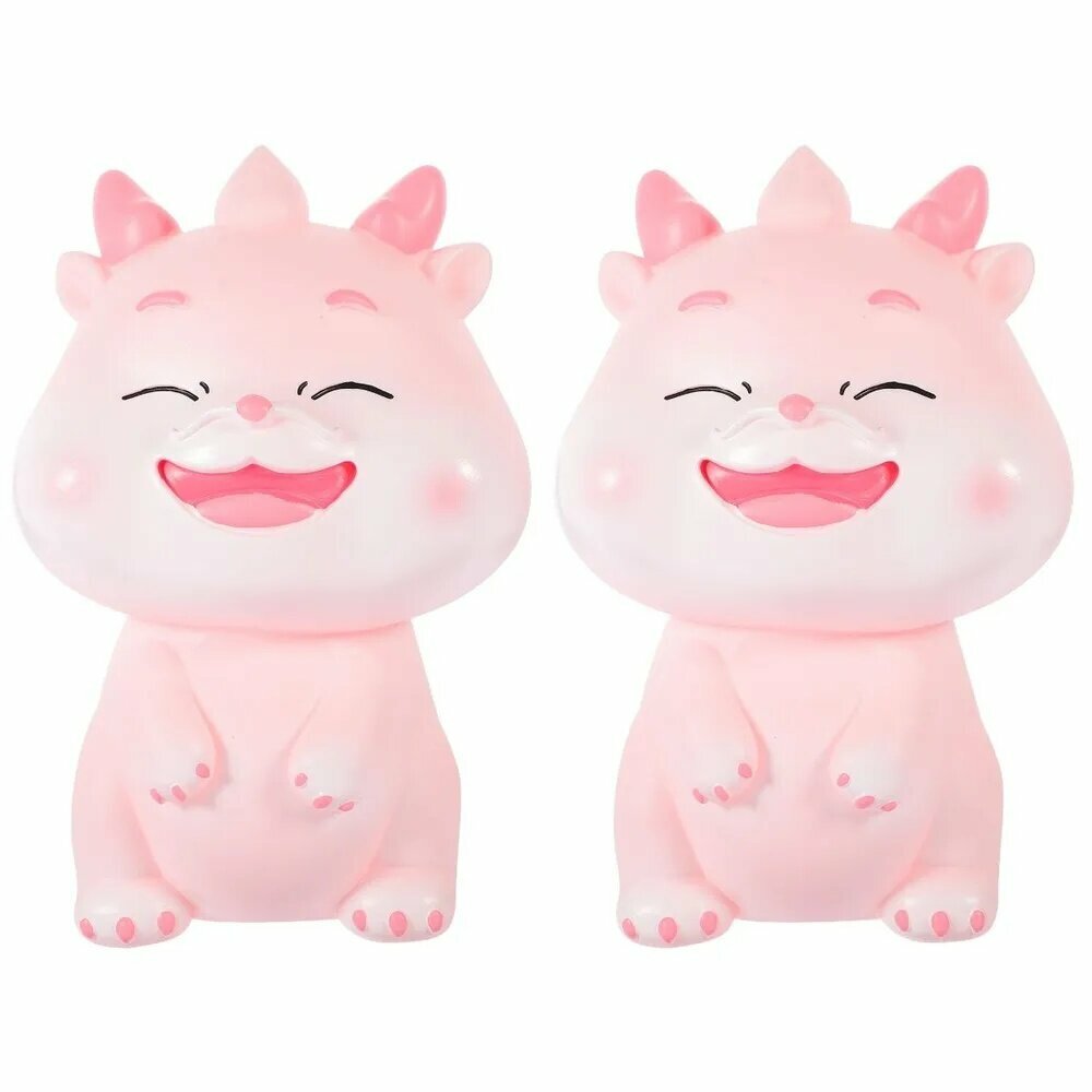 Копилка "Дракон", в форме дракона, розовая, виниловая, 21 см