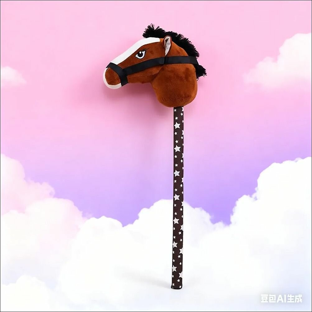 Плюшевая игрушка Головка единорога на палке для детской игры