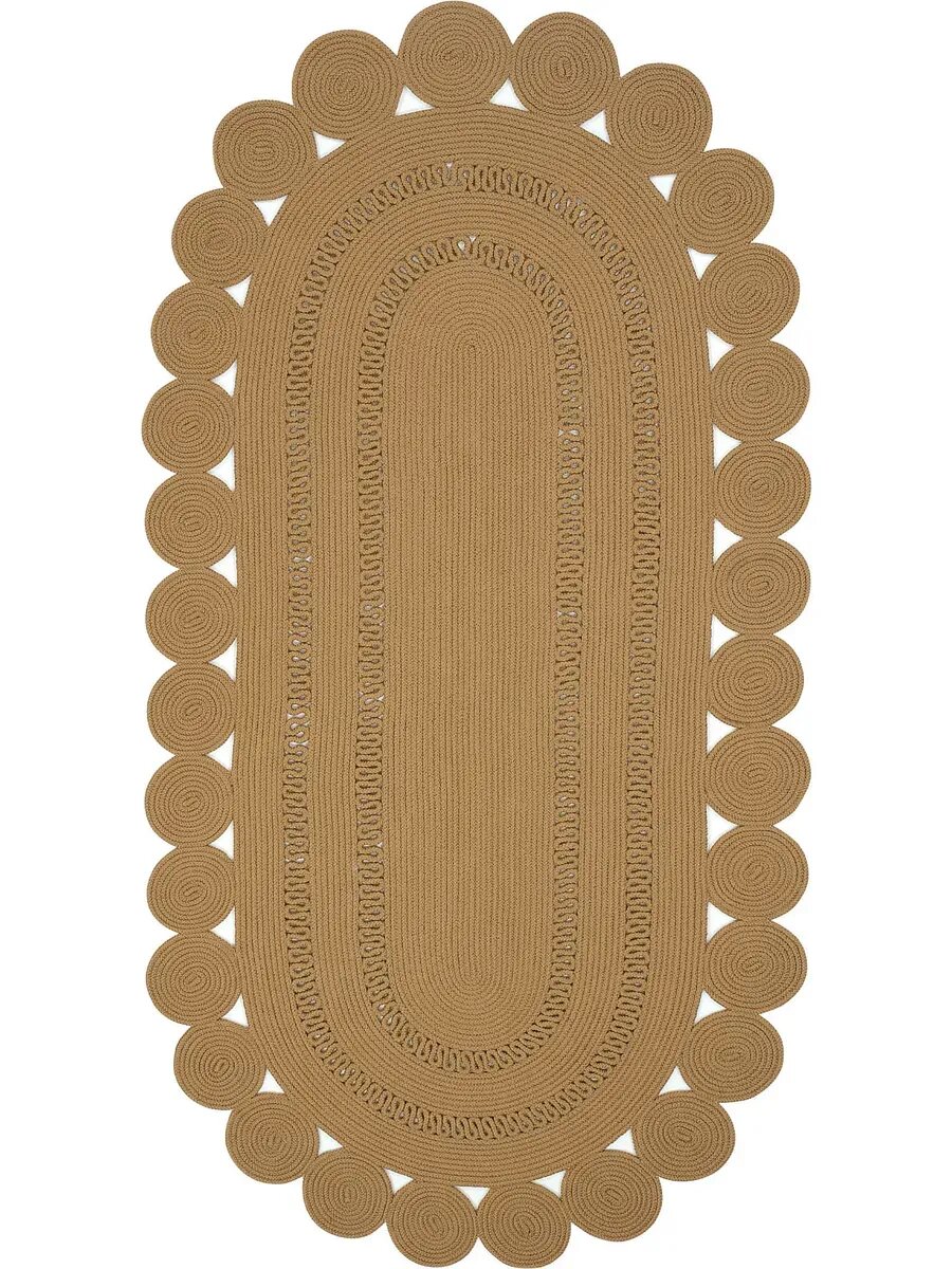Luke 862 Овальный фигурный ковер 120x180 см песчаный беж