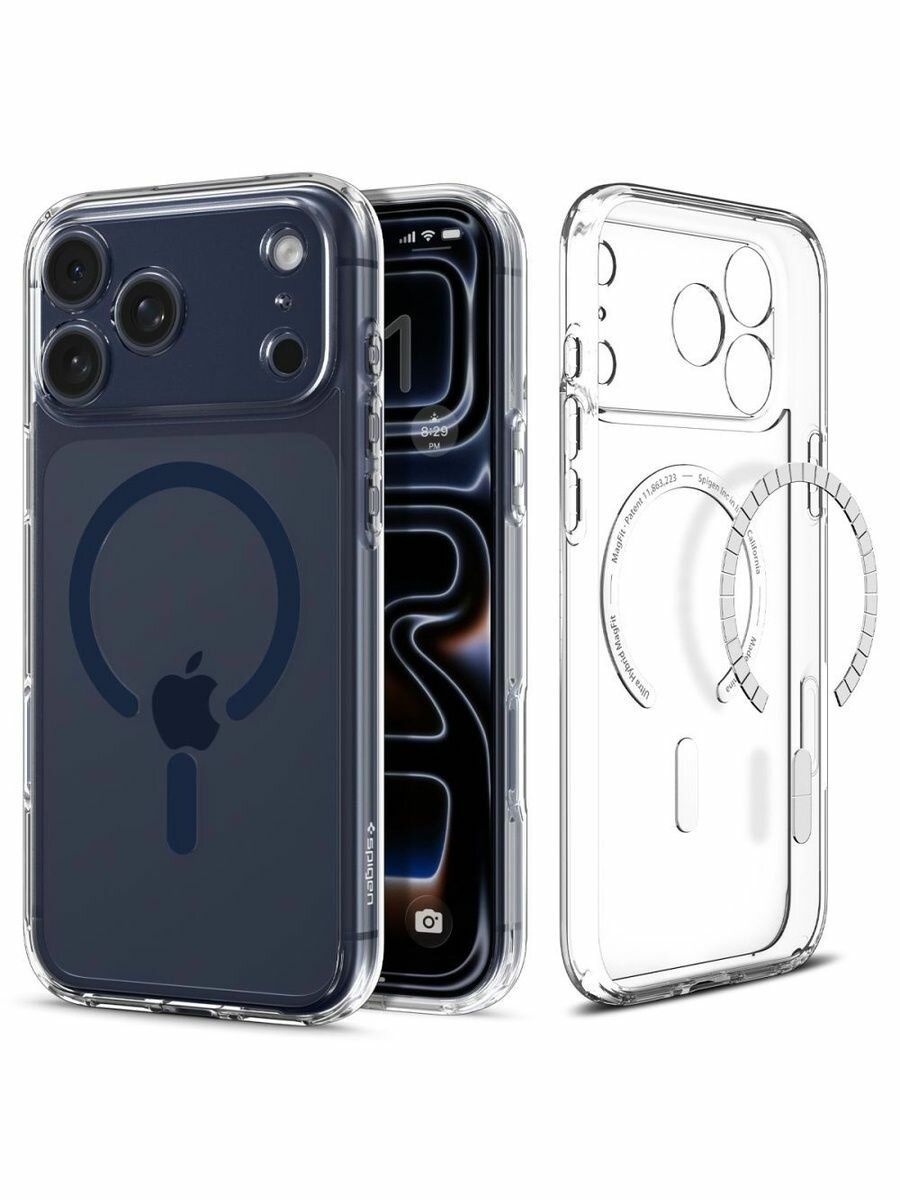 Чехол Spigen на iPhone 17 Pro / Айфон 17 Про , Ultra Hybrid Magsafe (ACS11111), магнитный, бортики для защиты камеры и дисплея