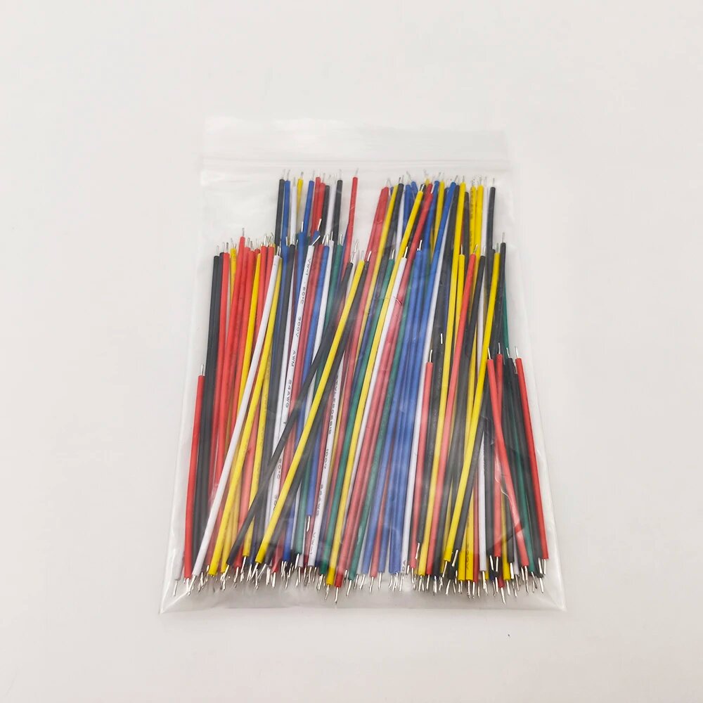 130 шт./пакет, 24AWG, комплект соединительных проводов для макетной платы, луженый кабель для пайки печатной платы, гибкий электронный провод из ПВХ, 5 см, 8 см, 10 см, 6 цветов