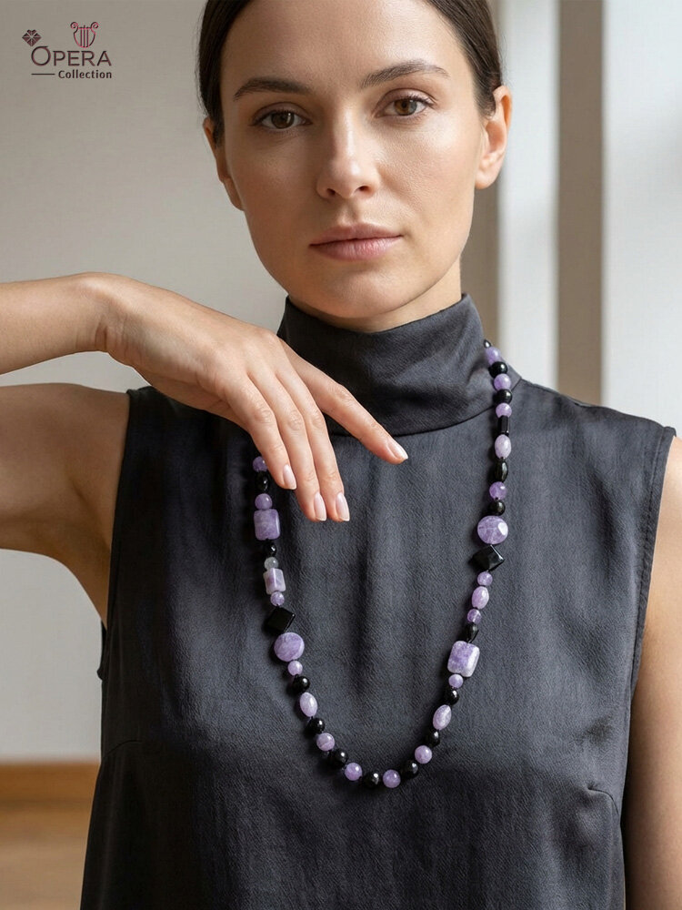 Бусы Minera, агат, аметист, оникс