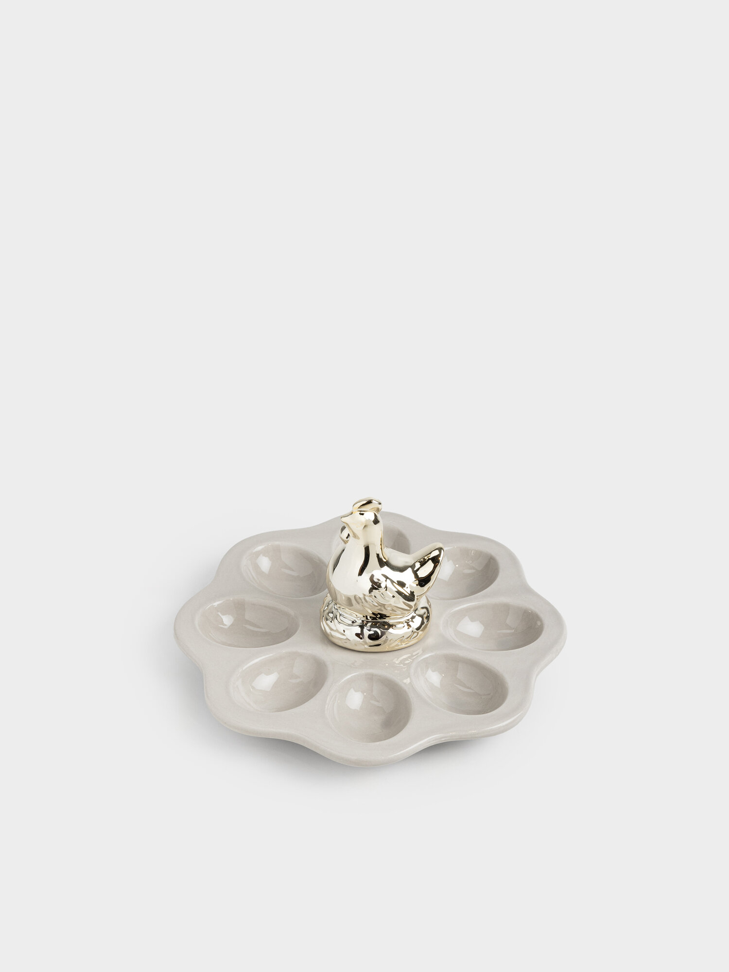 Блюдо пасхальное, 20х12 см, 8 отд, керамика D, бежево-золотистое, Курица, Easter pullet, Kuchenland