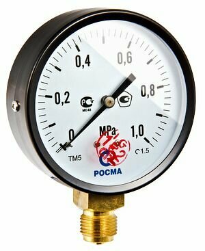 Манометр Росма TM-510P.00 (0–1.6 MPa) G1/2. 1.5 c нижним подключением
