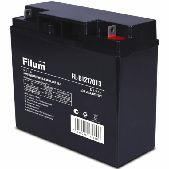 Батарея Filum для ИБП FL-B12170T3 AGM VRLA 12 В, 17 Ач, (ШхВхГ) 181х167х77 мм, с клеммой Т3