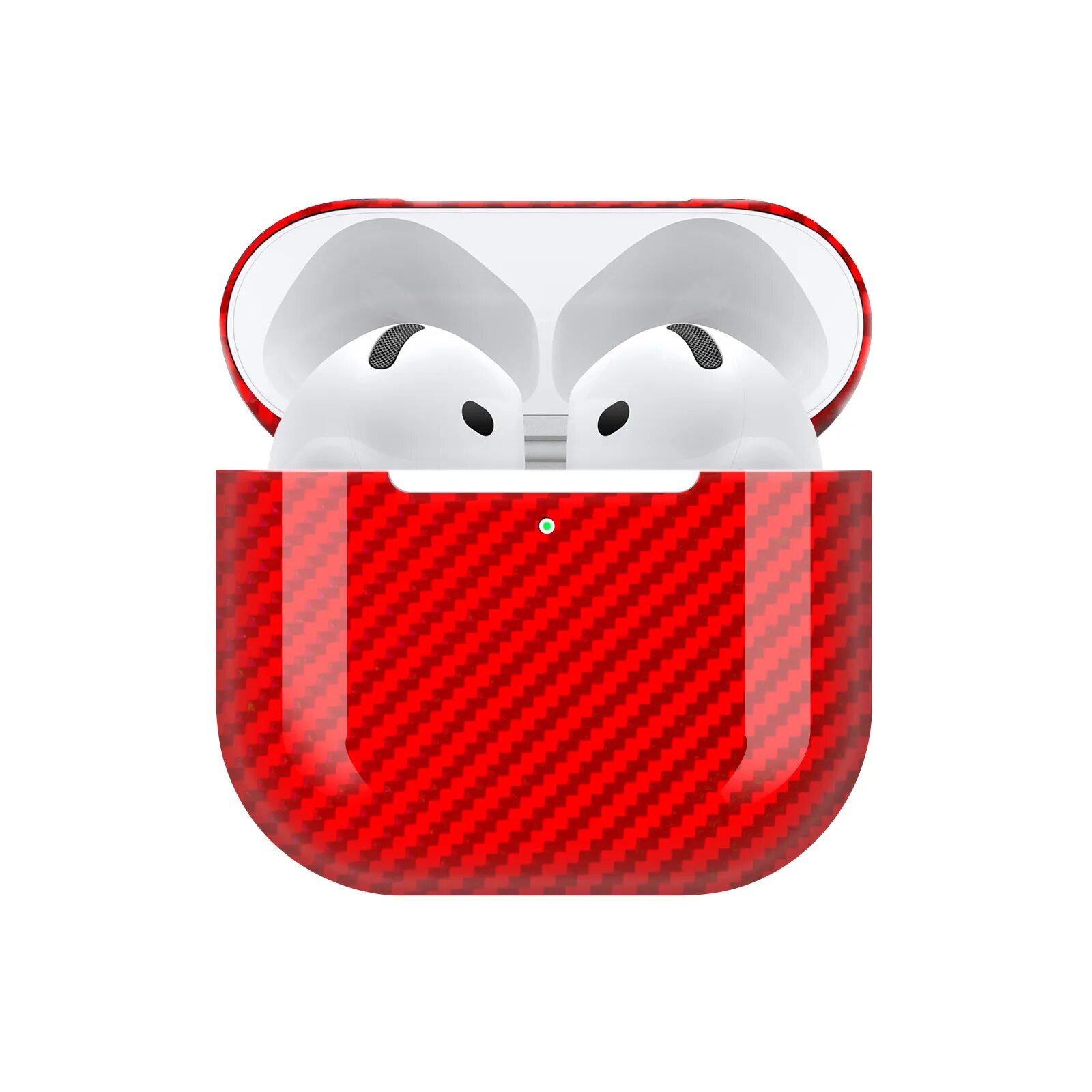 Чехол для AirPods 4 из углеродного волокна Красный, Transparent red twil