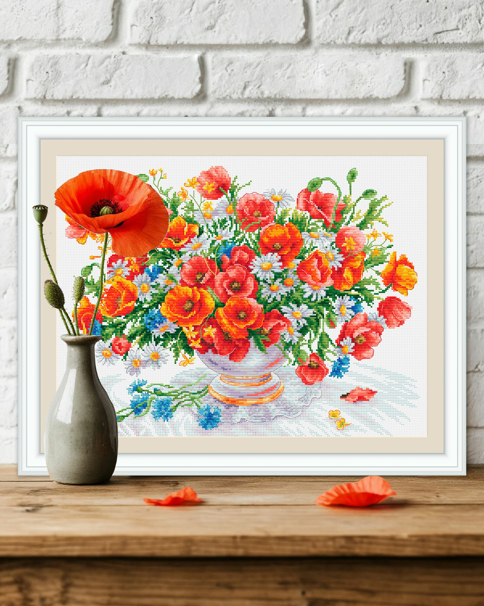 Набор для вышивания Многоцветница "Маковое лето", счётный крест, 30x40 см, вышивка крестом