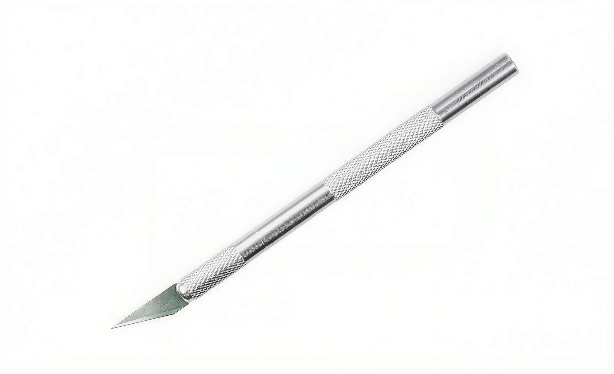 Нож-скальпель канцелярский A157-050, 6 лезвий, серый металлик для работы по бумаге