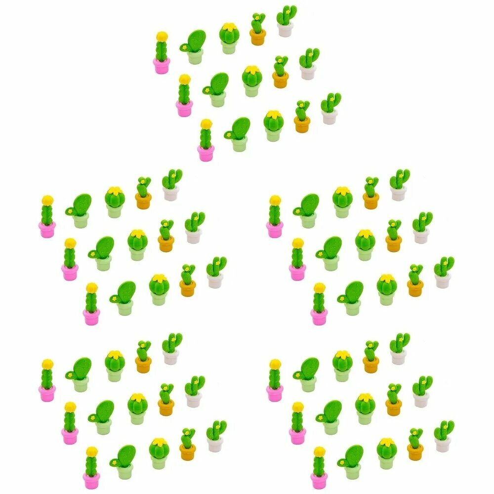 Цветные ластики из безопасного пластика в виде кактусов для школьников, 15 предметов