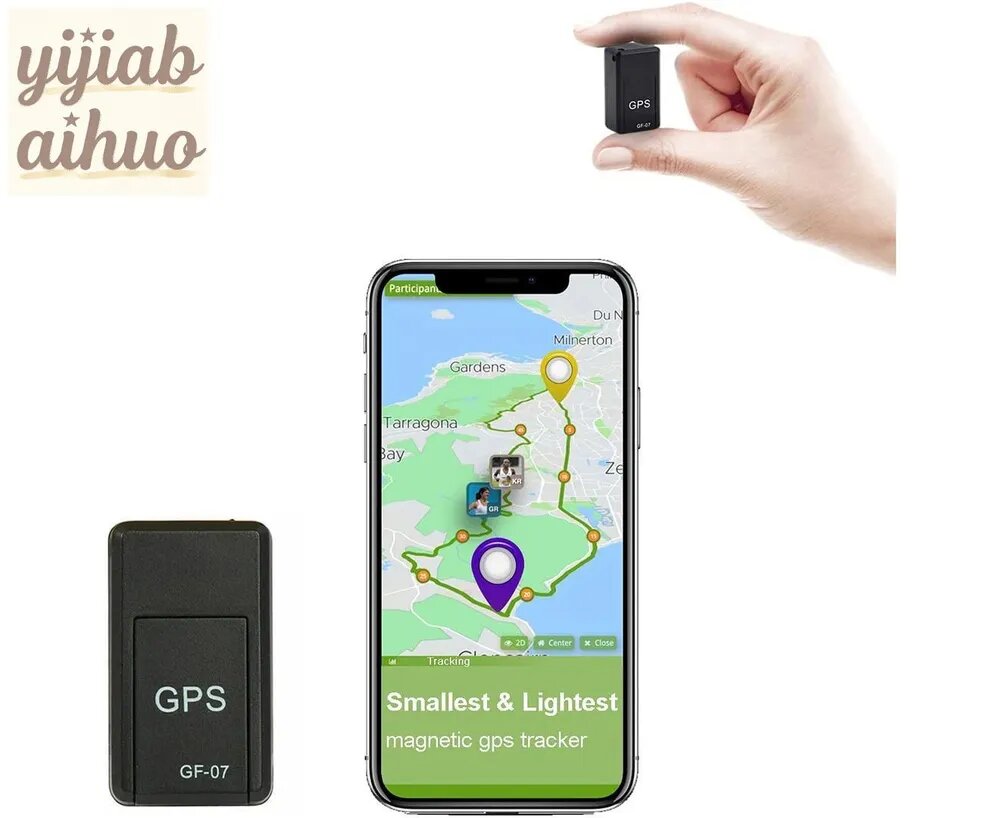 Устройство противоугонное магнитный GPS-трекер с двумя магнитами для авто, мотоцикла, велосипеда. черного цвета