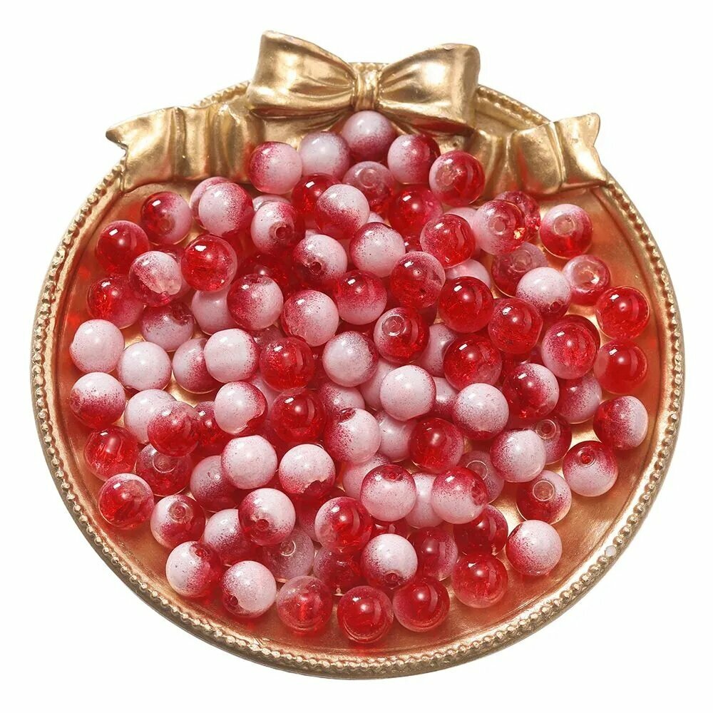 Бусины стекло Битое стекло ассорти 10 мм 50шт, Цвет красная