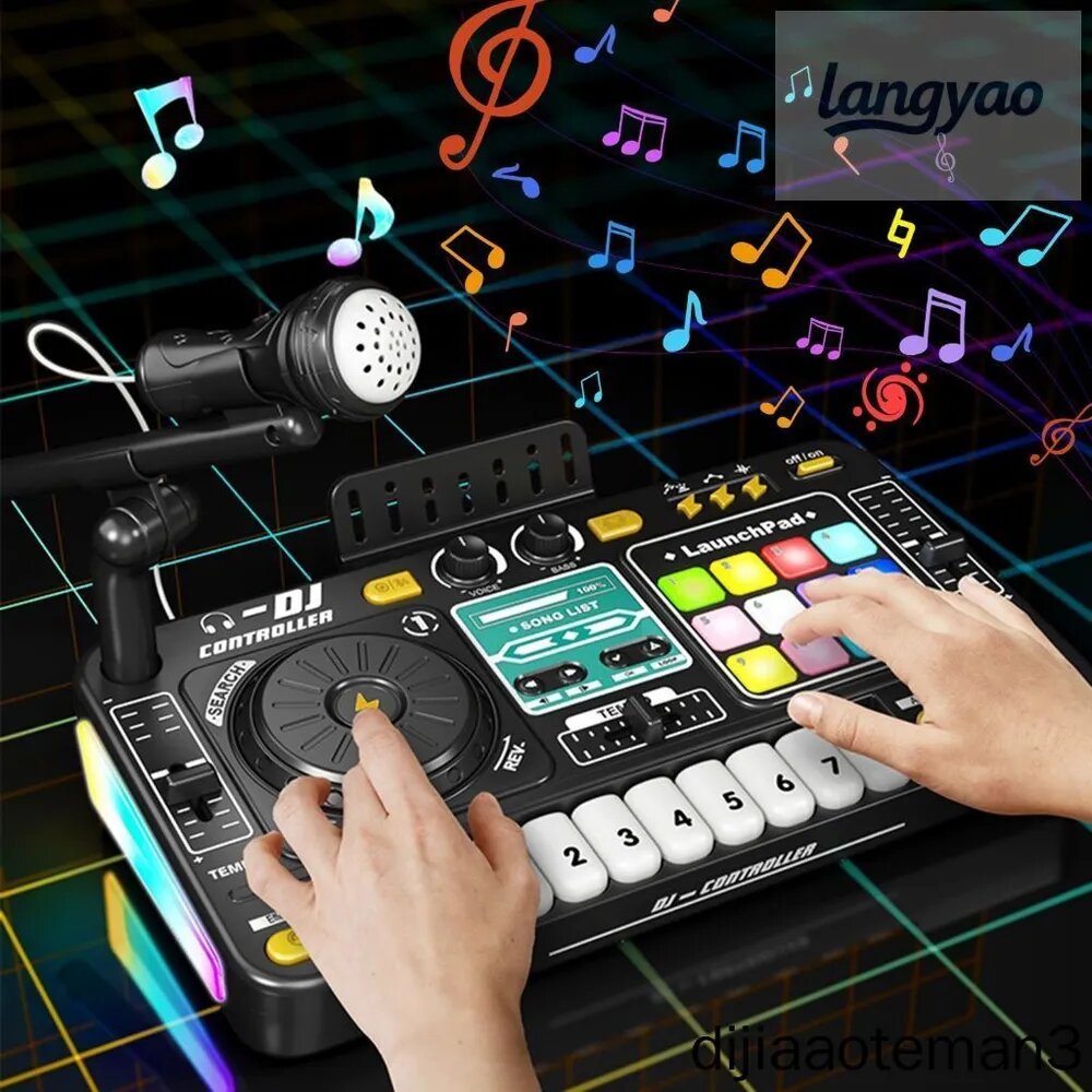 Детский DJ-контроллер детский музыкальный микшер для ди-джеев с вращающимся проигрывателем — фото 1