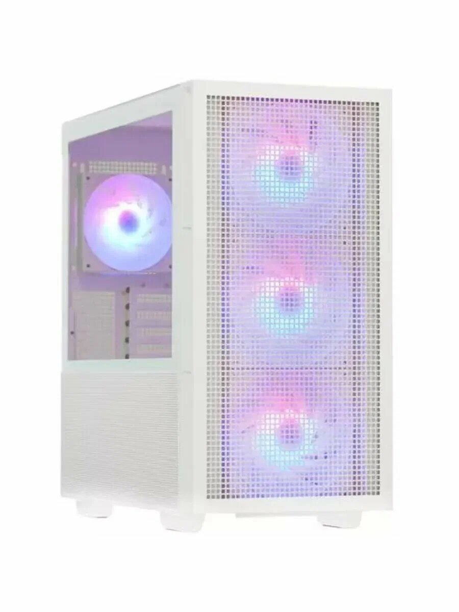 Корпус Deepcool CH560 WH, ATX, Midi-Tower, без БП, RGB-подсветка, закаленное стекло