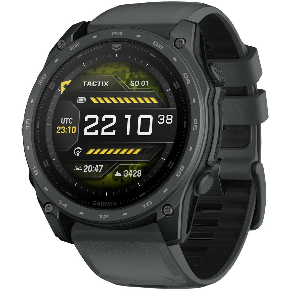 Смарт-часы Garmin Tactix 8 - 51 mm , AMOLED , Cerakote Edition , серый , серый силиконовый ремешок