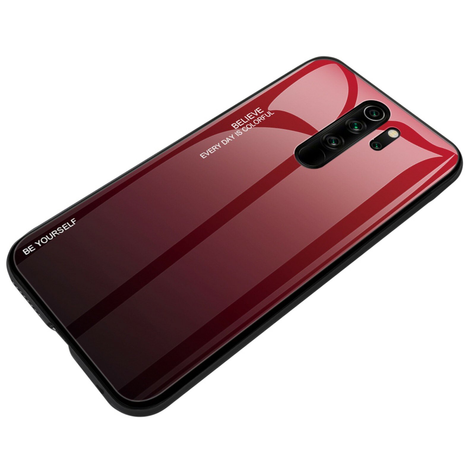 Чехол-бампер MyPads для Huawei Mate 20X из закаленного стекла с эффектом градиент и зеркальным блеском красный
