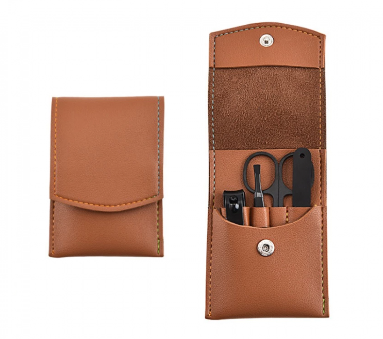 Дорожный маникюрный набор MyPads A156-952 из 4 предметов с черным матовым покрытием